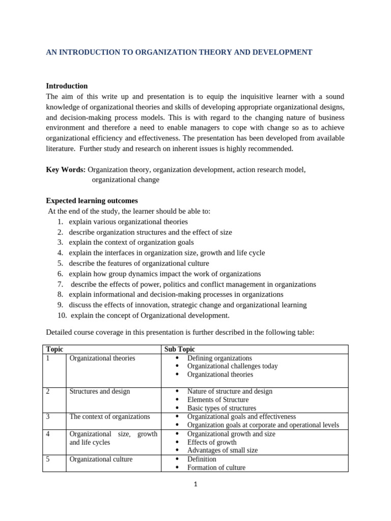 Introductory Session Notes | PDF