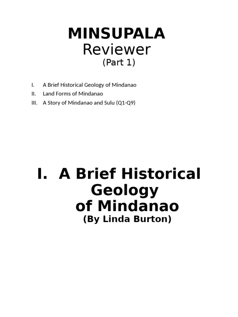 Minsupala Reviewer Part 1-1 | PDF
