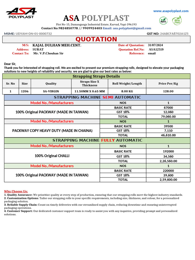 FA-MACHINE QUOTATION | PDF