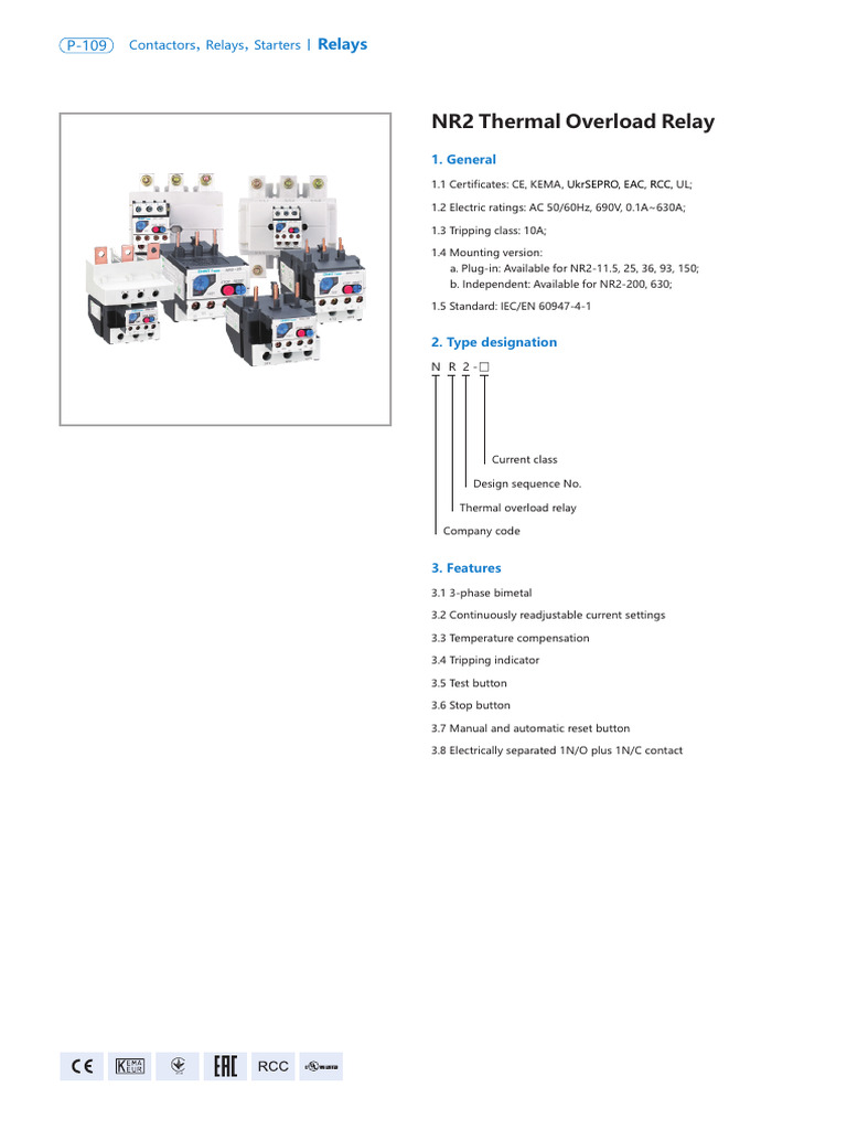 Thermal Overload Spesifikasi | PDF