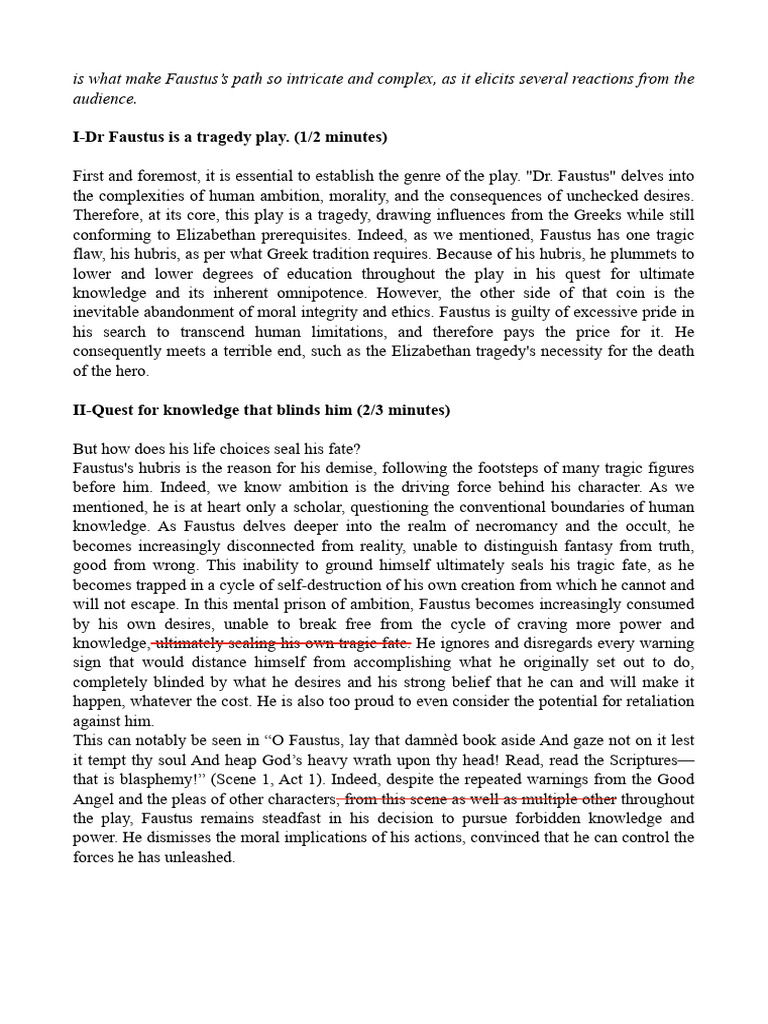 Hubris and Ambition-Dr Faustus | PDF