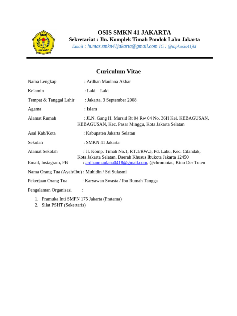 Cv Osis Pdf