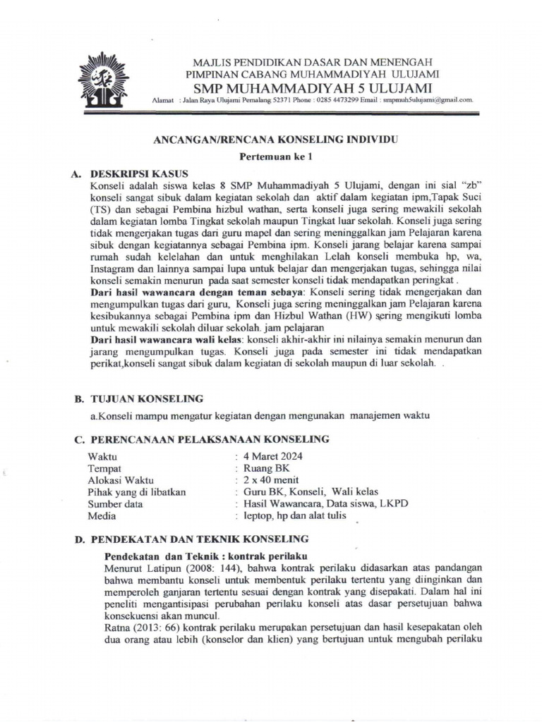 RPL Konseling Individu | PDF