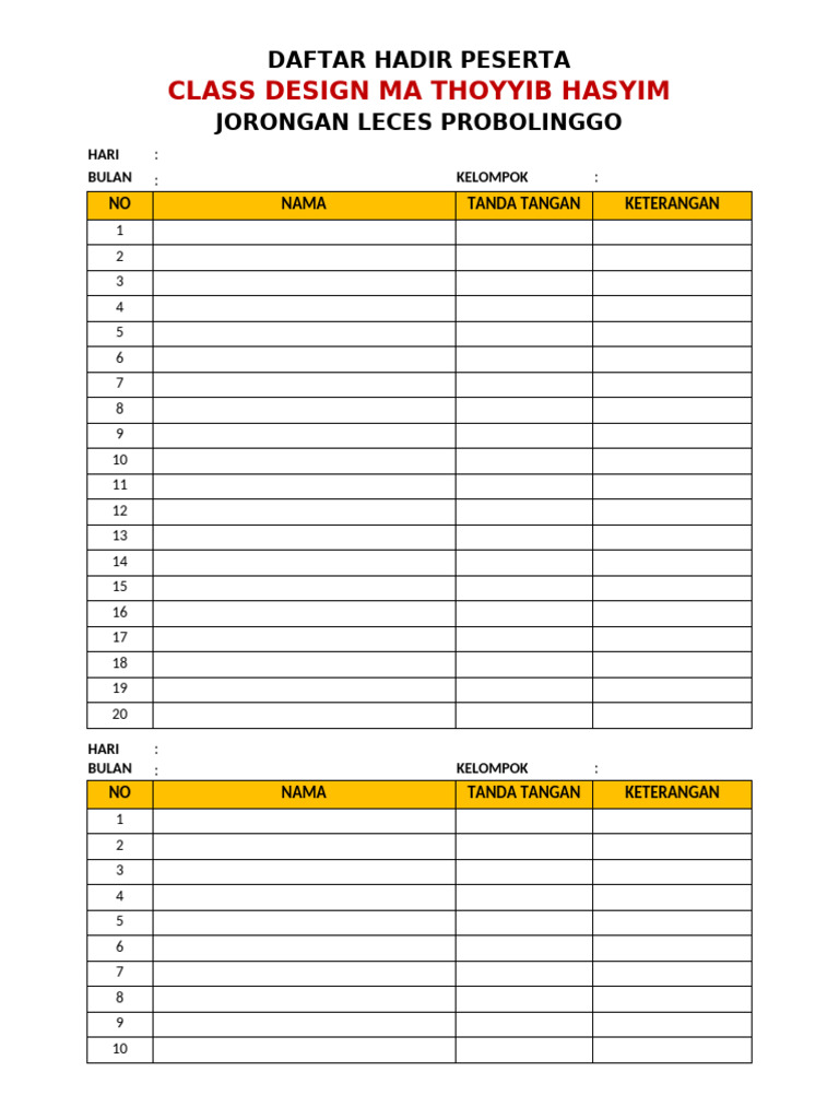 Absen Class Design | PDF