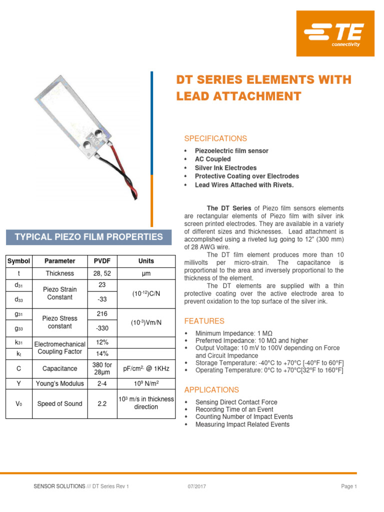 NG DS DT Series With Riveted Leads A1-1135440 | PDF | Piezoelectricity ...