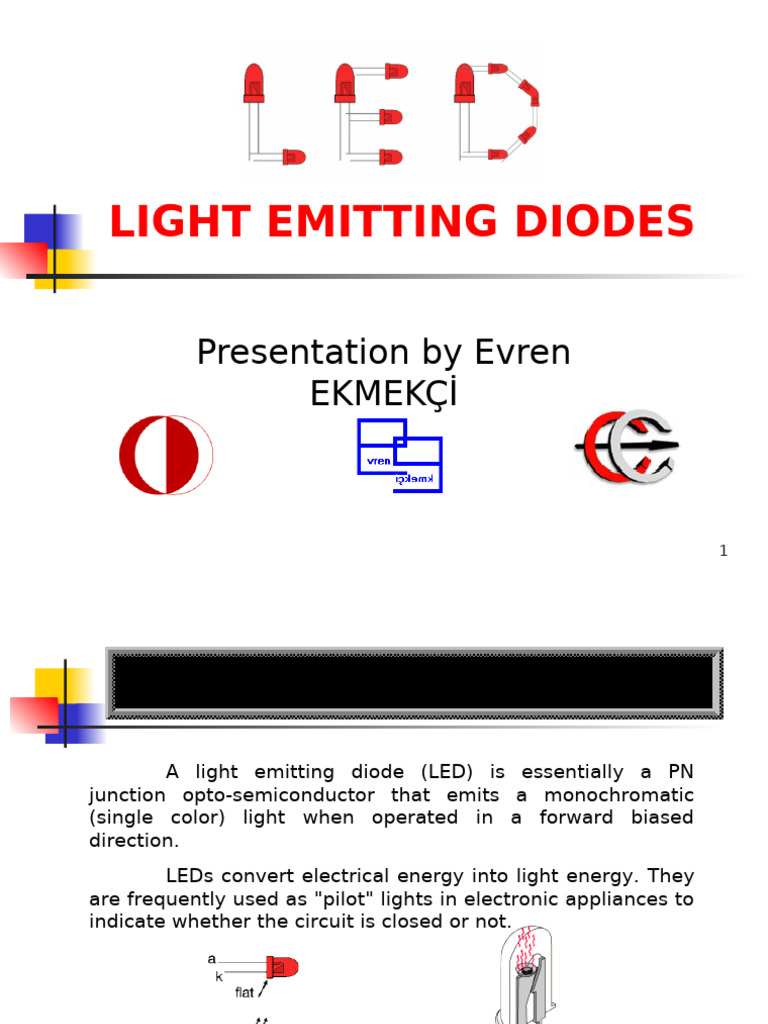 Light Emitting Diodes: Presentation by Evren Ekmekçi | PDF