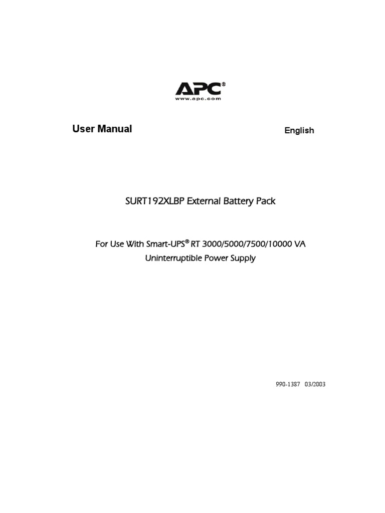 User Manual: SURT192XLBP External Battery Pack | PDF | Icon (Computing) | Command Line Interface