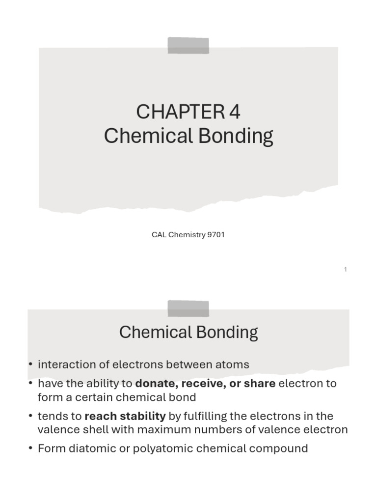 Chap 04 Chemical Bonding v1 | PDF