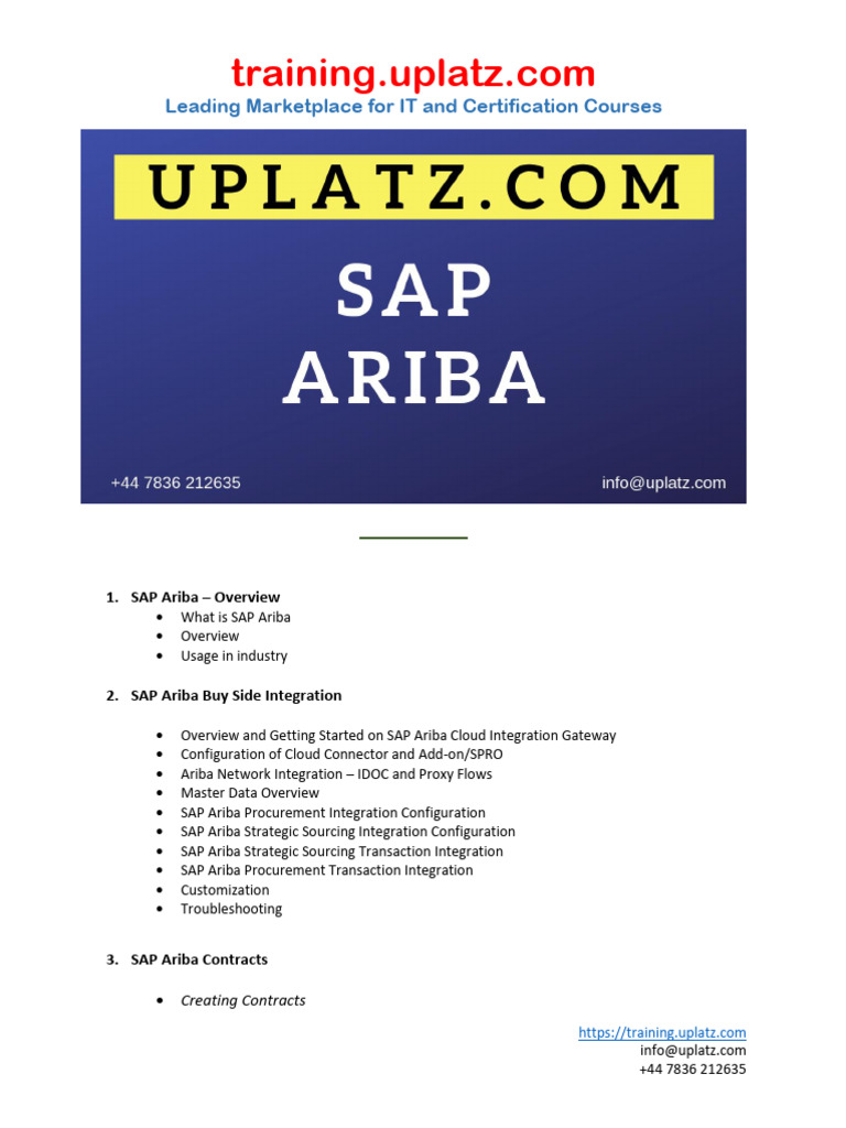 Ariba Course Content | PDF