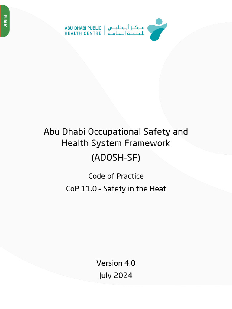 ADOSH CoP 11.0: Heat Stress Safety Guide | PDF | Hyperthermia ...
