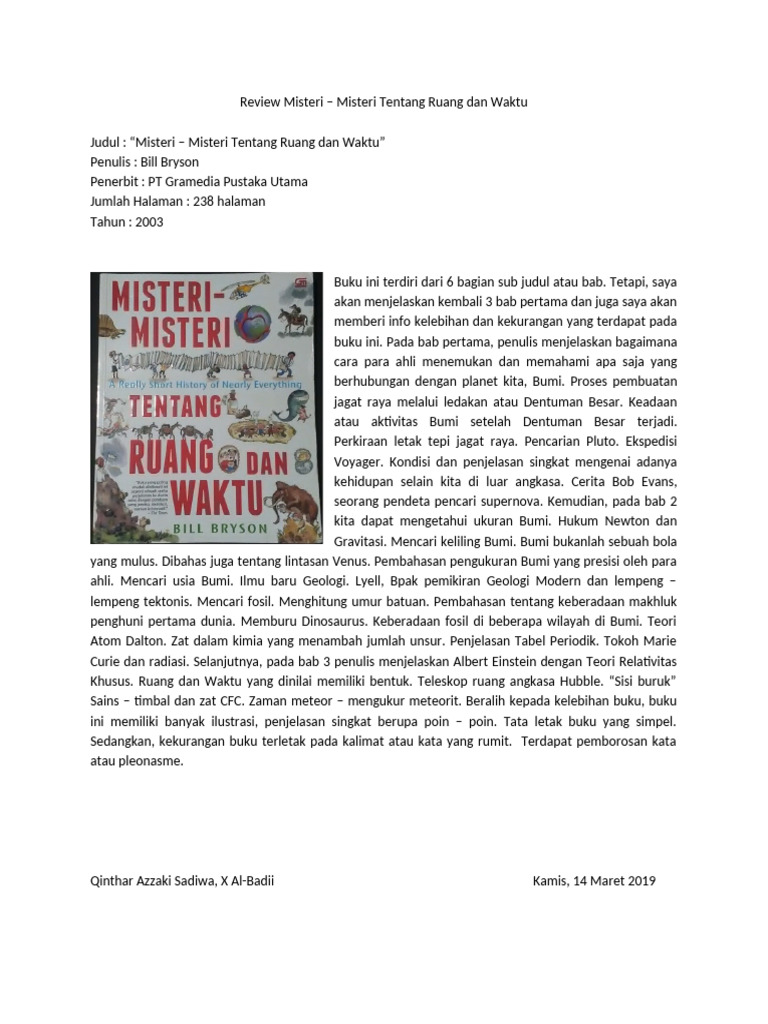 Review Misteri - Misteri Tentang Ruang Dan Waktu | PDF