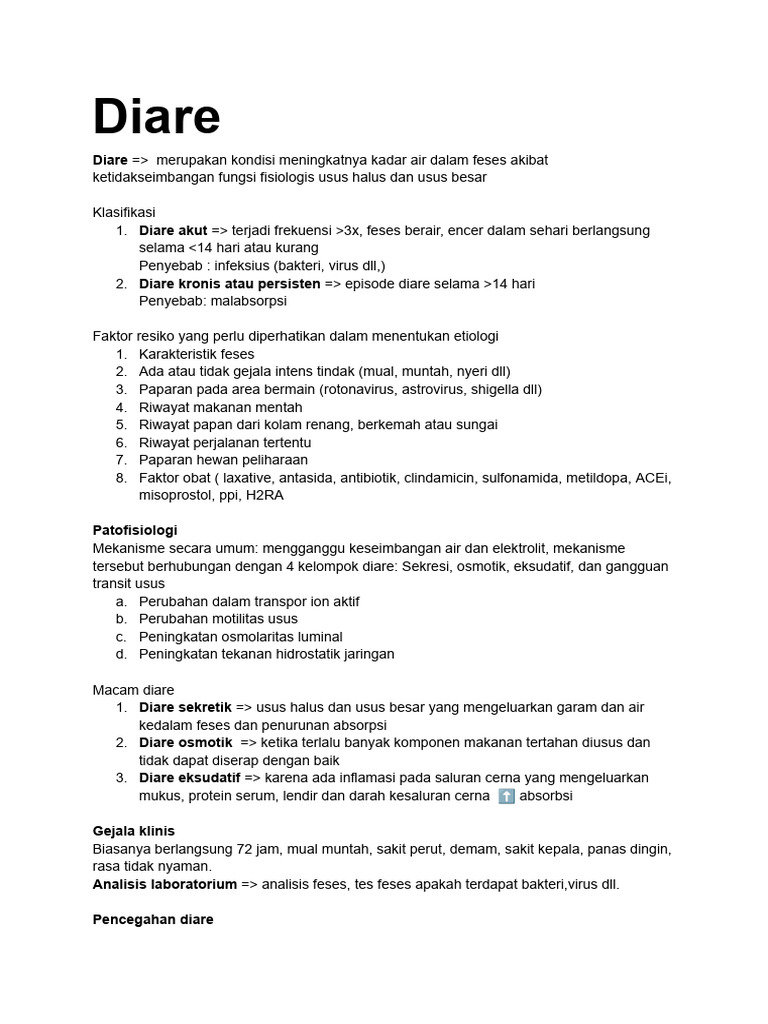 Infeksi Diare PDF | PDF