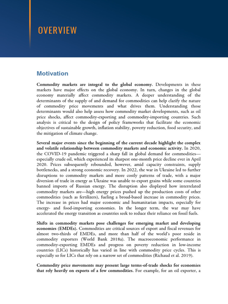 Commodity Markets Overview | PDF