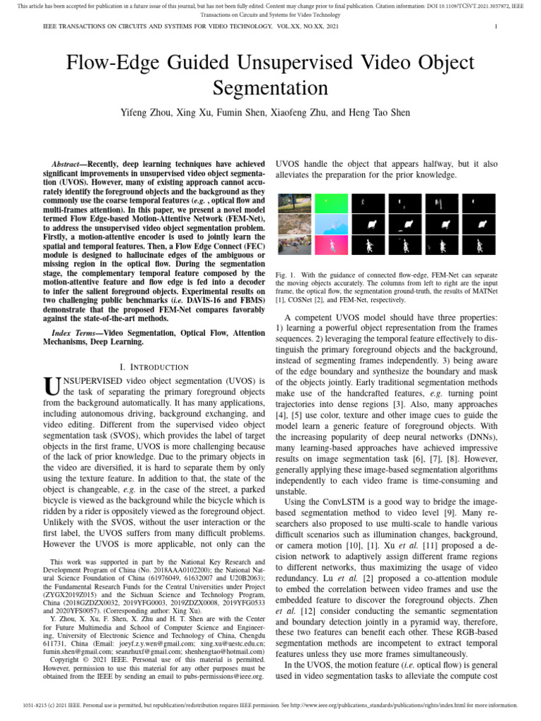 Flow Edge Guided Unsupervised Video Object Segmentation Pdf Image Segmentation Art