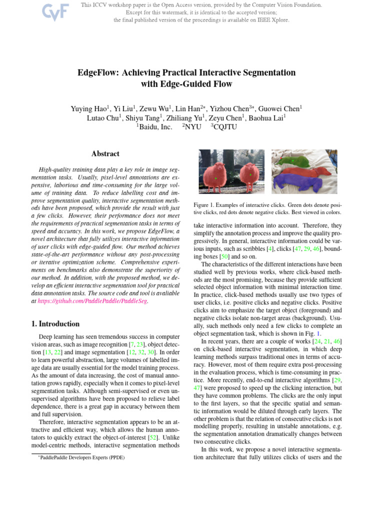 Hao Et Al. - 2021 - EdgeFlow Achieving Practical Interactive Segmentation With Edge-Guided Flow ...