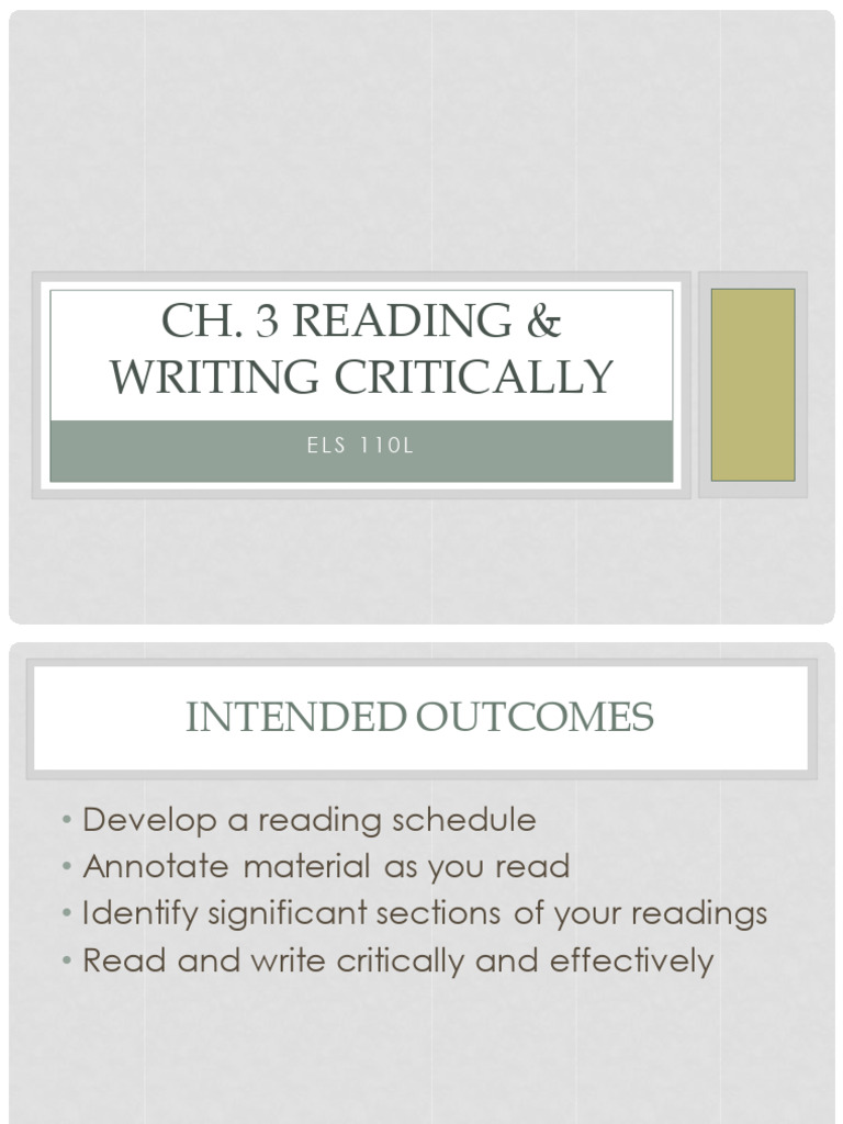 Reading and Writing Critically | PDF | Cognitive Science | Linguistics