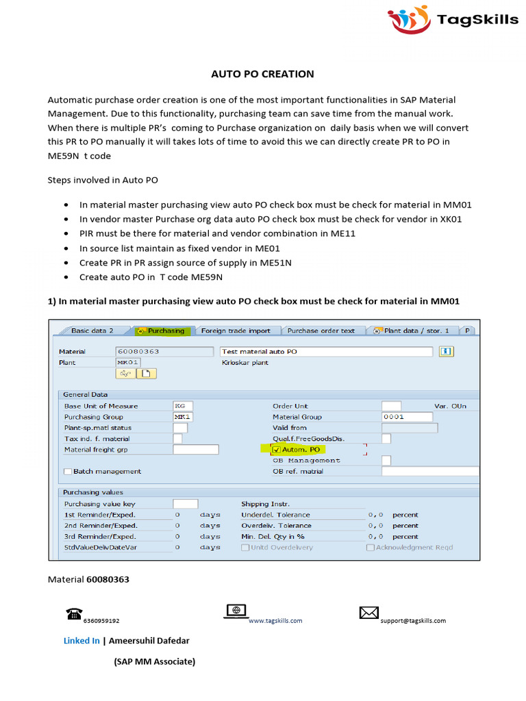 Automatic PO Creation | PDF