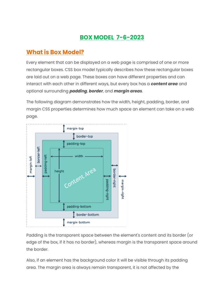 2 CSS-Box Model, Dimension and Outline | PDF