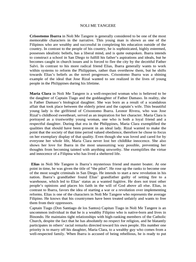 Noli Me Tangera Characters | PDF