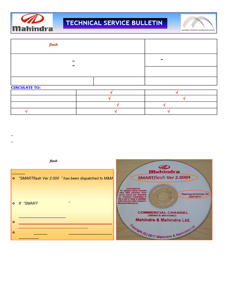 6-TSB 2011 123 TNO 00894 Maxximo Genio SMARTflash Ver2 0004 EMS ECU Datasets | PDF