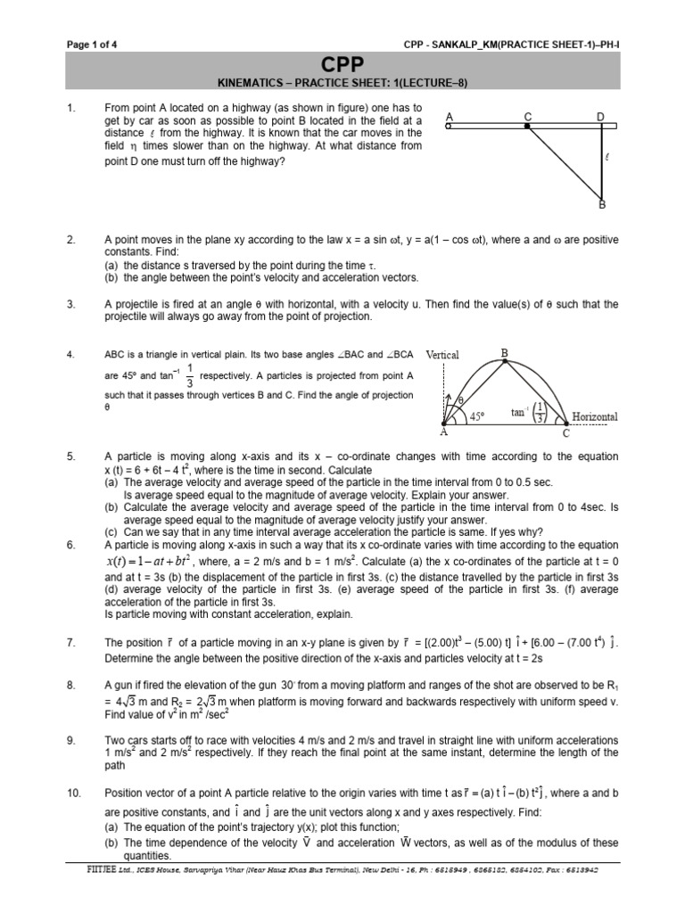 7-Kinematics Practice-1 | PDF