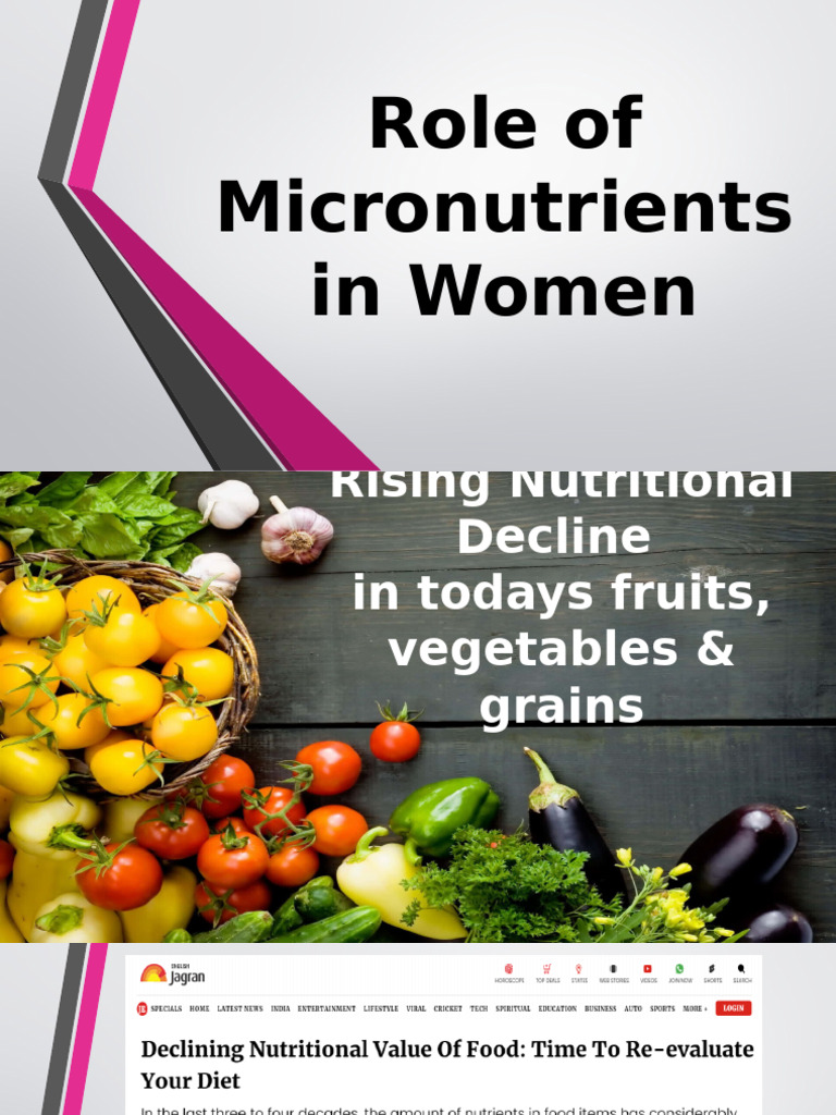 Role of Micronutrients in Women - CME Slides | PDF