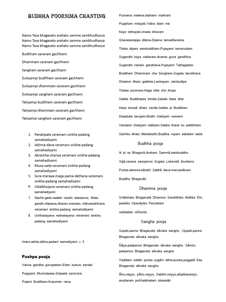 Buddha Chanting Gatha | PDF