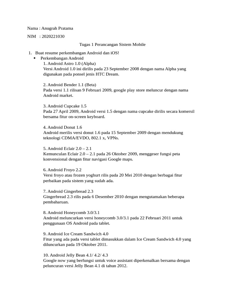 Tugas 1 Perancangan Sistem Mobile | PDF