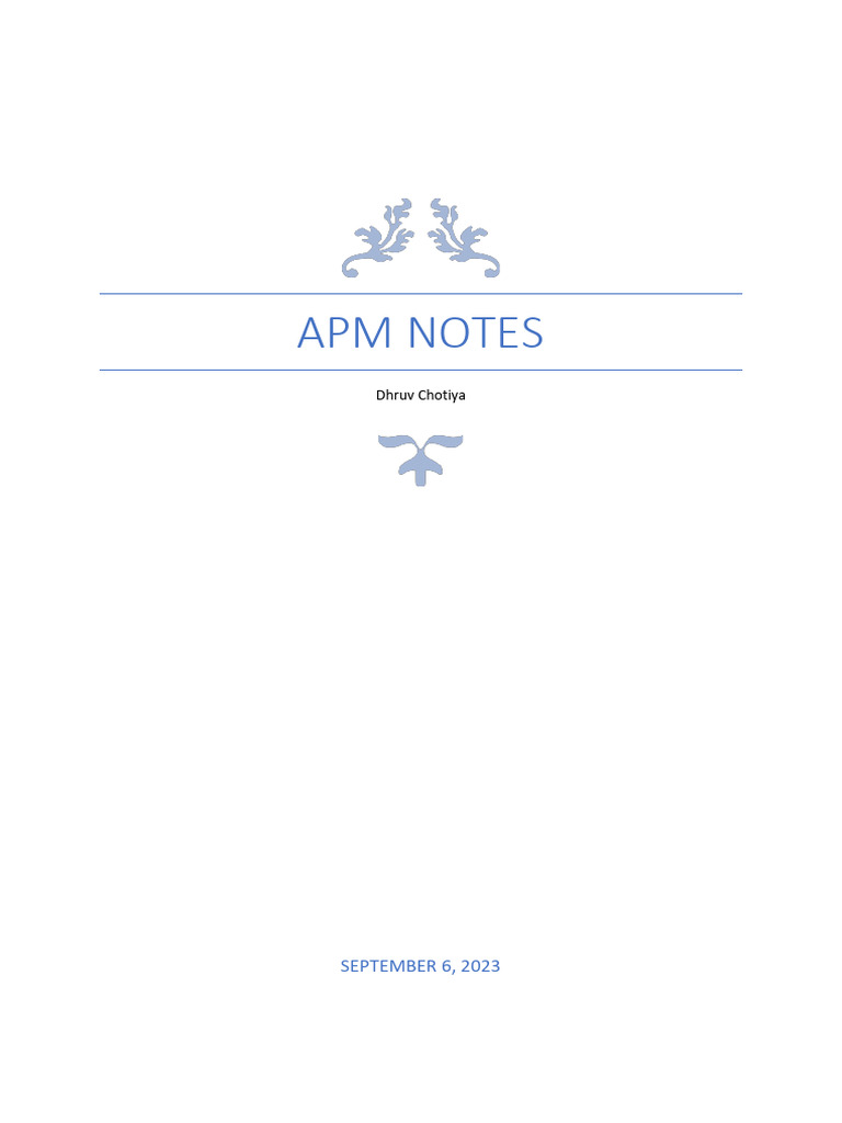 Apm Notes | PDF
