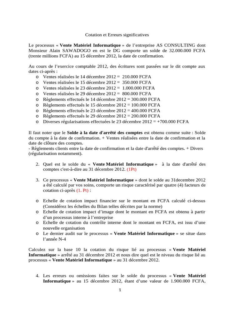 Cotation Et Erreurs Significatives | PDF