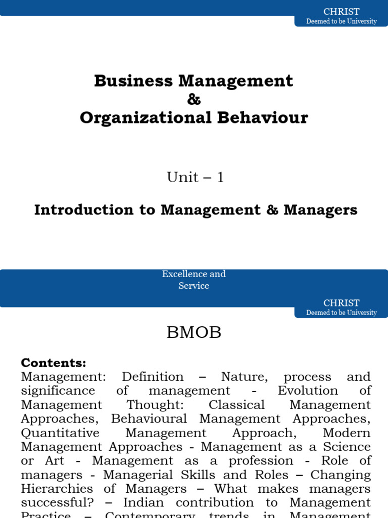 Unit - I BMOB Notes | PDF