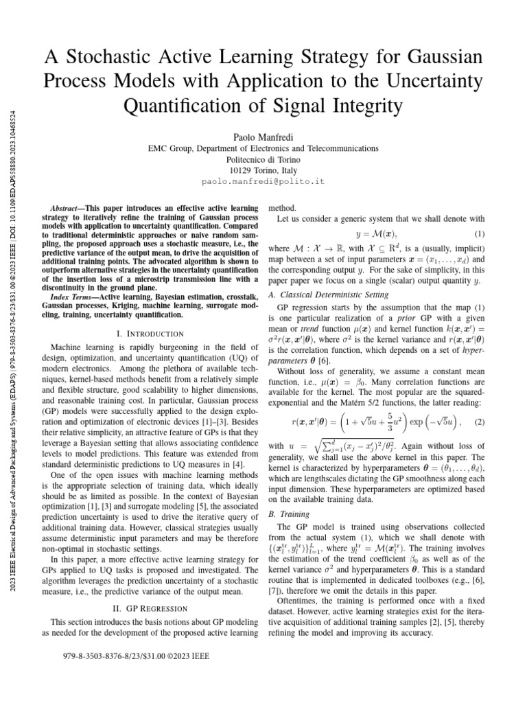 A Stochastic Active Learning Strategy For Gaussian Process Models With Application To The ...