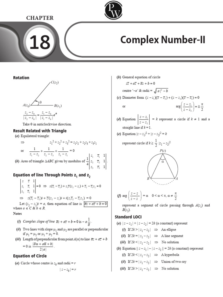 Complex Number-II - Short Notes | PDF