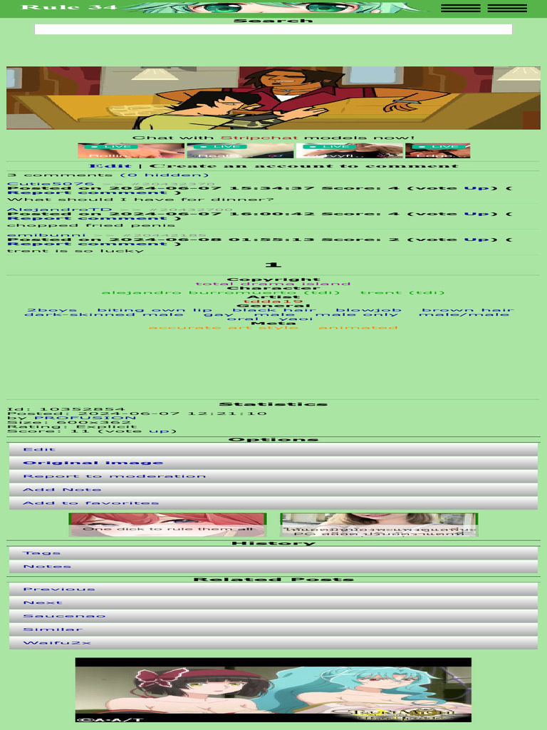 Rule 34 - 2boys Accurate Art Style Alejandro Burromuerto (Tdi) Animated Biting Own Lip Black ...