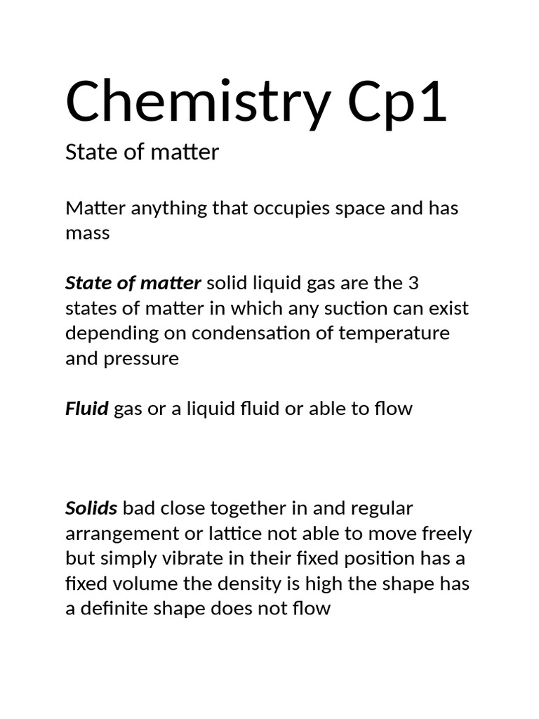 Chemistry Cp1 | PDF