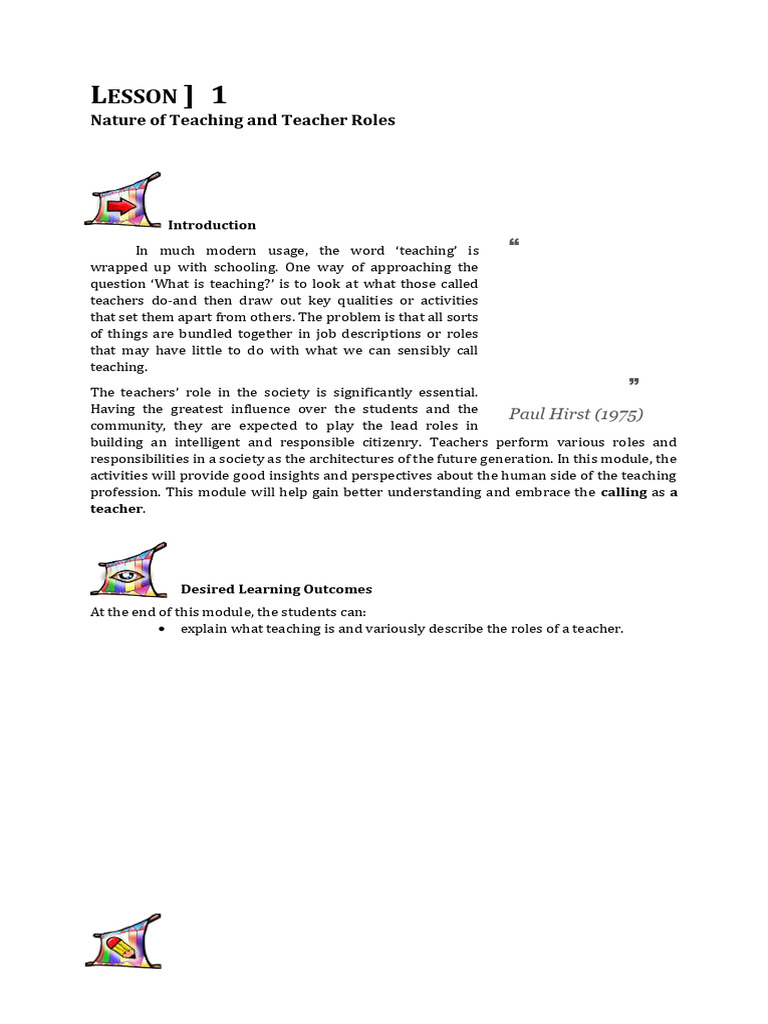 The Teaching Profession Lesson 1 3 | PDF