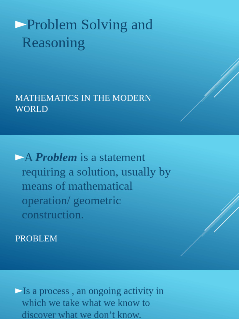 Problem Solving and Reasoning | PDF