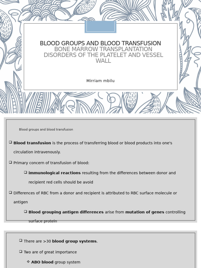 Blood Groups & Blood Transusion | PDF