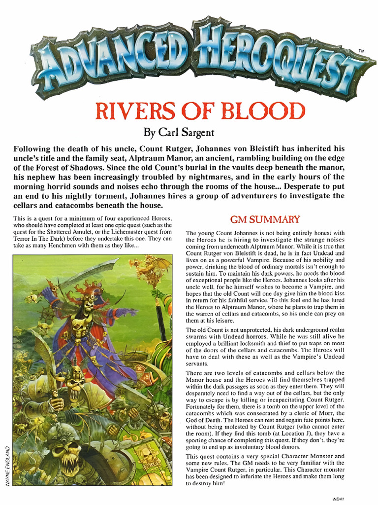 Advanced Heroquest: Rivers of Blood (Upscaled) | PDF