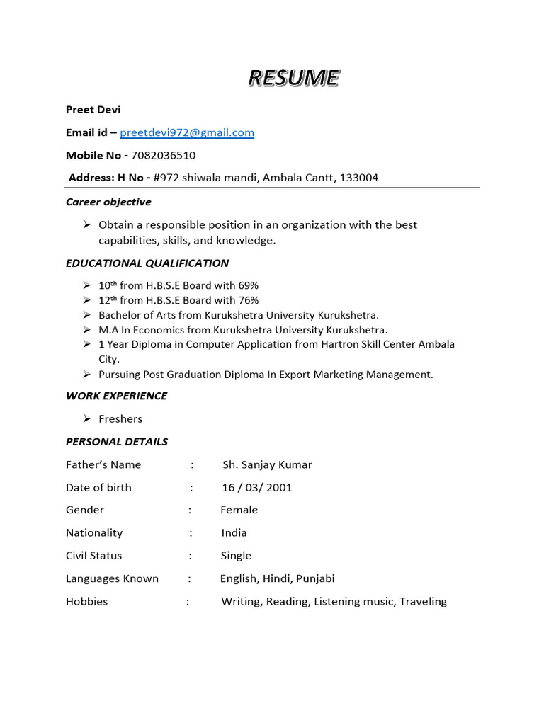 Resume Preet | PDF