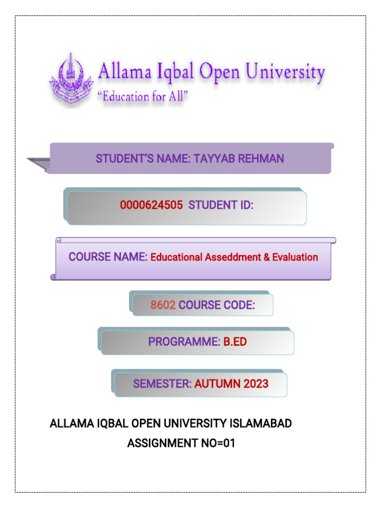8602 Assignment No 1 Tayyab | PDF