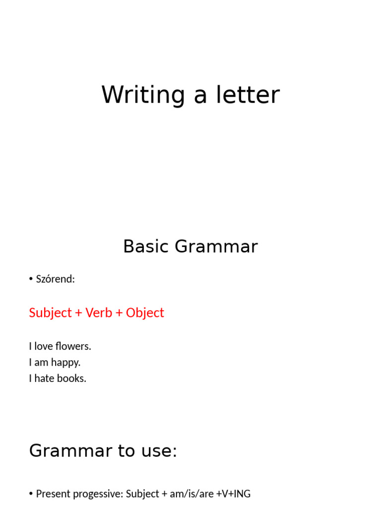 Letter Writing | PDF | Subject (Grammar) | Language Mechanics