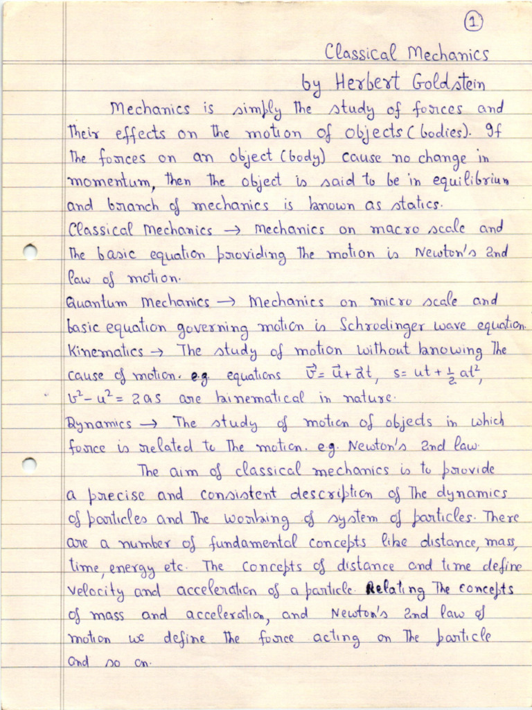Classical Mechanics Notes | PDF