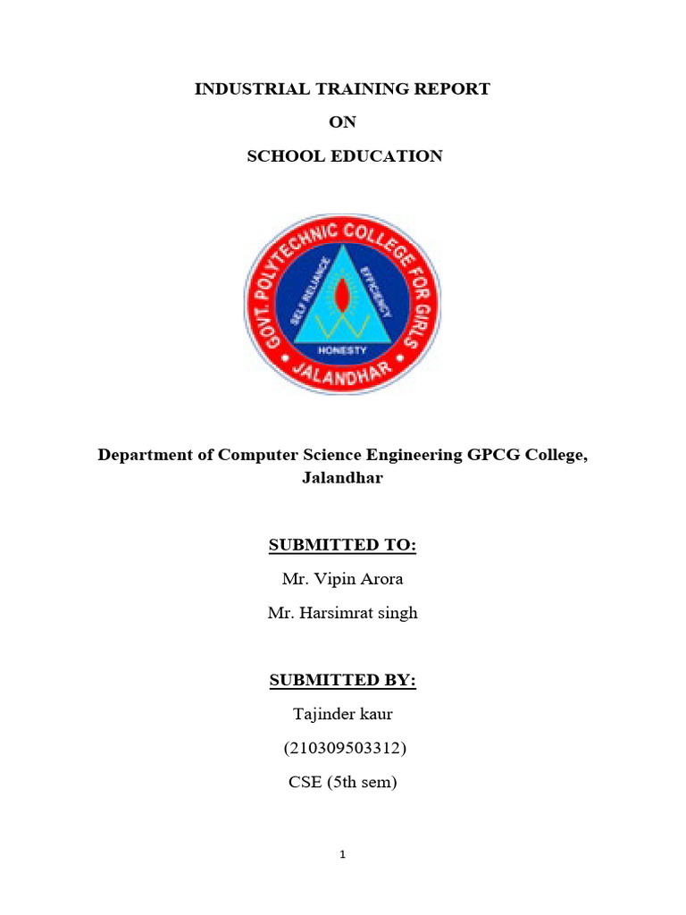 Industrial Training Report | PDF
