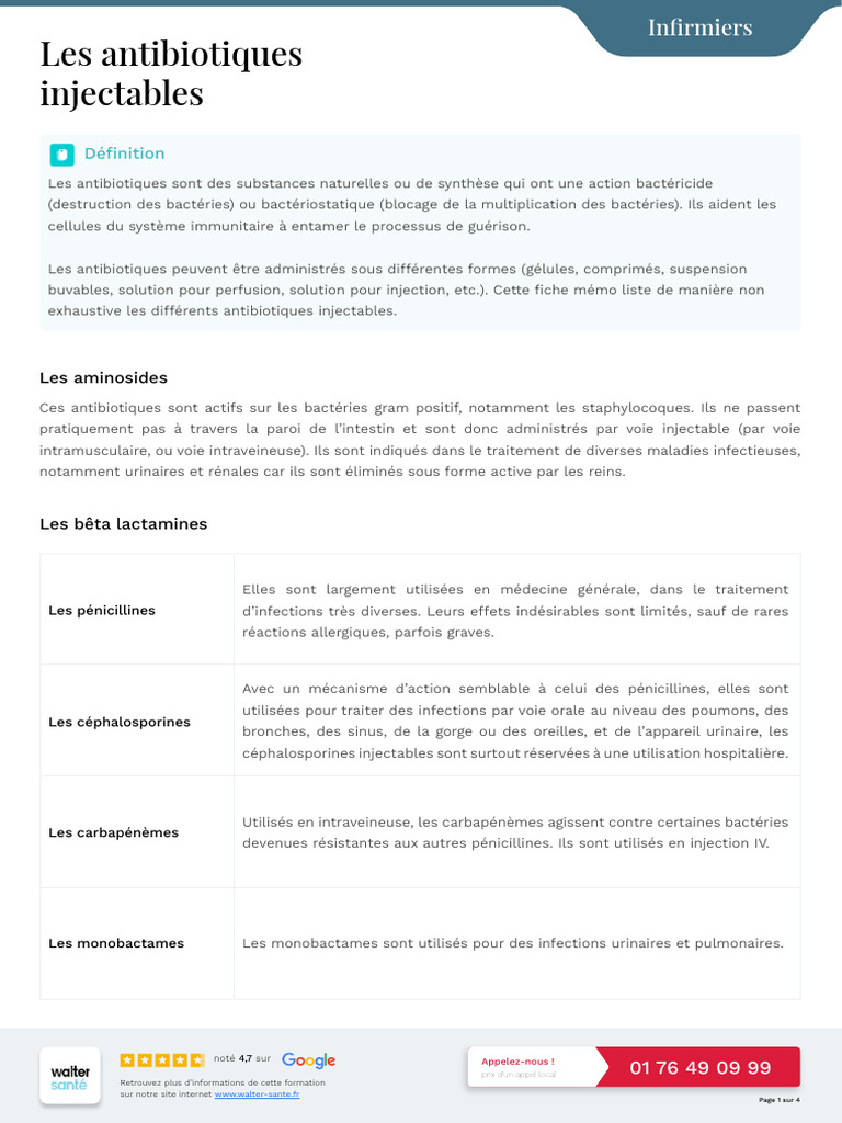 Les Antibiotiques Injectables 3a0f4422b4 | PDF