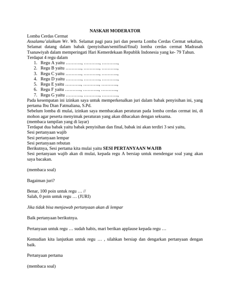 Naskah Moderator CC | PDF
