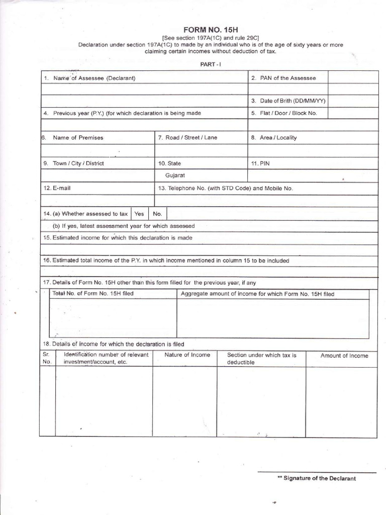 Form 15H | PDF