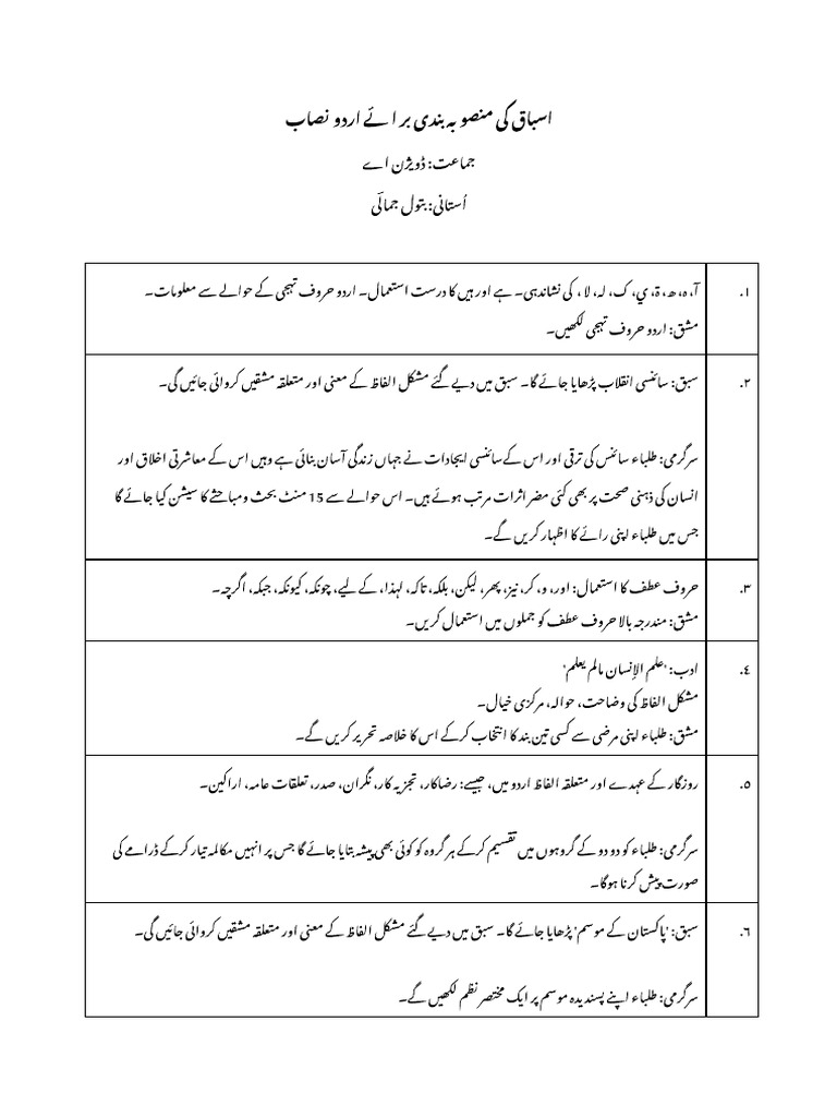[Urdu Planner] Batul Jamali | PDF