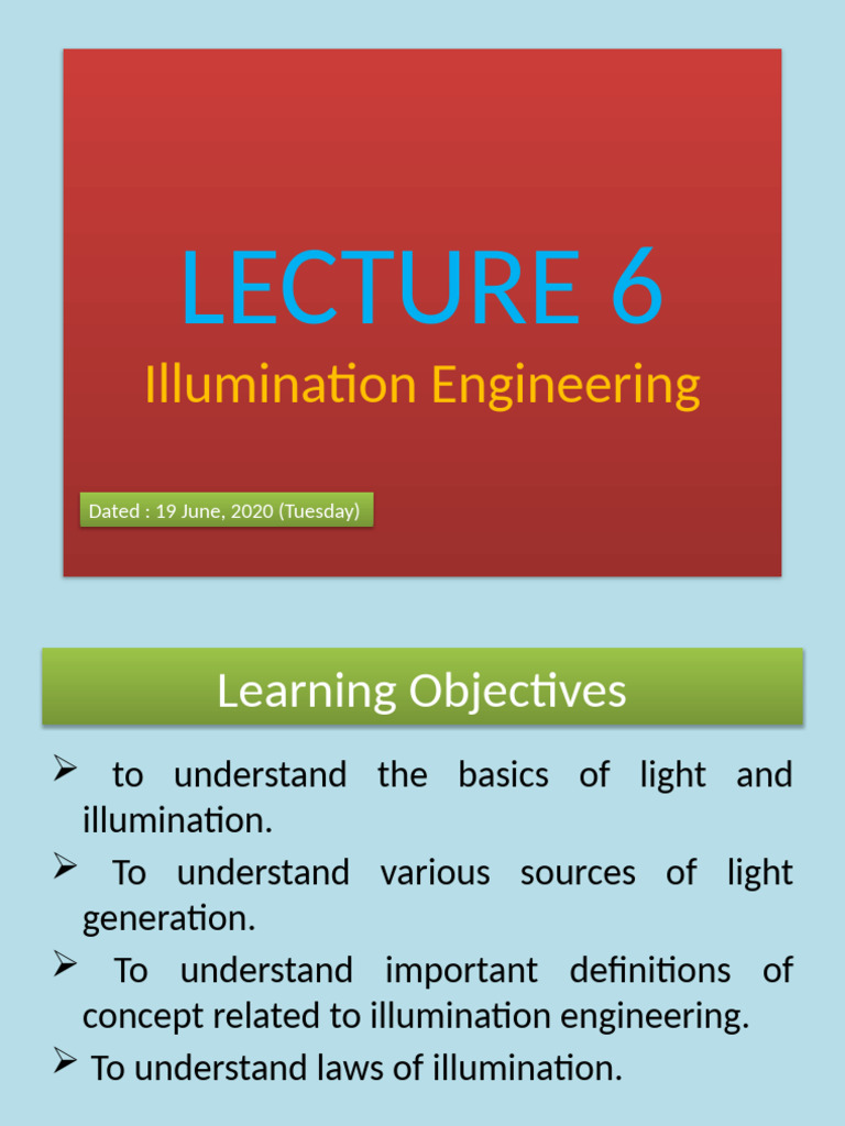 Lecture 6 PDU Illumination 1 | PDF