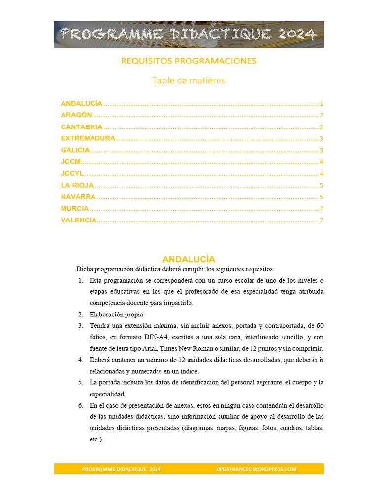 Requisitos Programme 24 | PDF